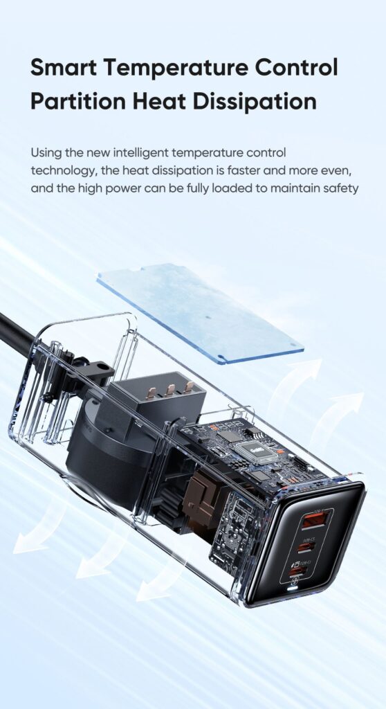 خرید آداپتور شارژ و چند راهی محافظ برق 70 وات مک دودو مدل MCDODO GaN CH ...